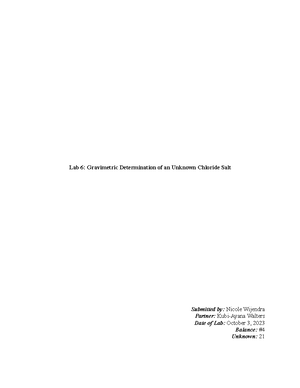 Lab Report Identification of Diprotic Acid - Lab 5: Determination of ...
