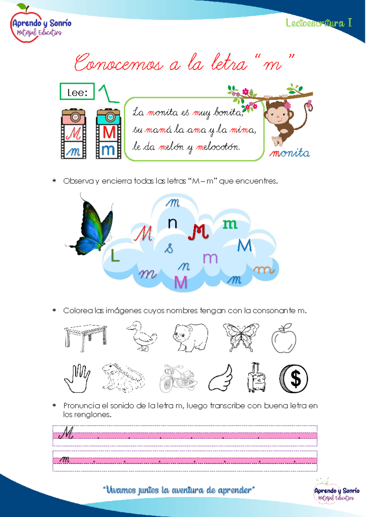 Consonante M - Conocemos a la letra “m ” Observa y encierra todas las ...