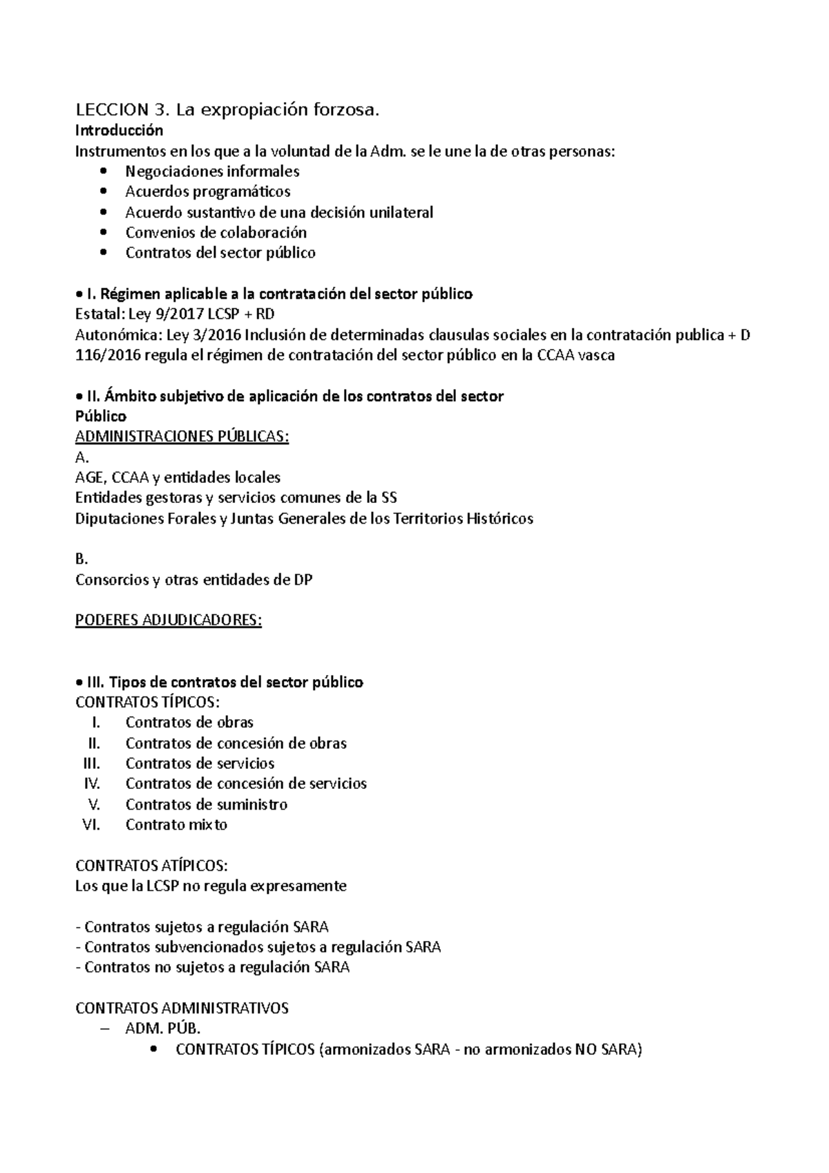 Leccion 3-esquema admin - LECCION 3. La expropiación forzosa. Introducción Instrumentos en los ...