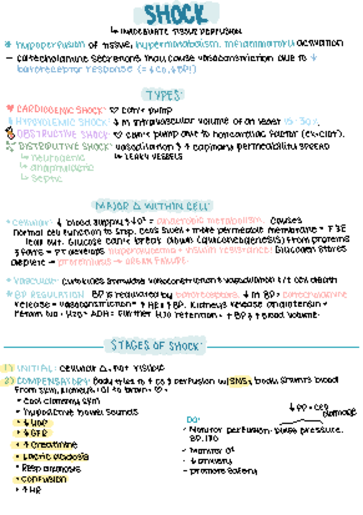 Shock⚡️⚡️ - Notes from shock lecture AAH - SHOCK ...