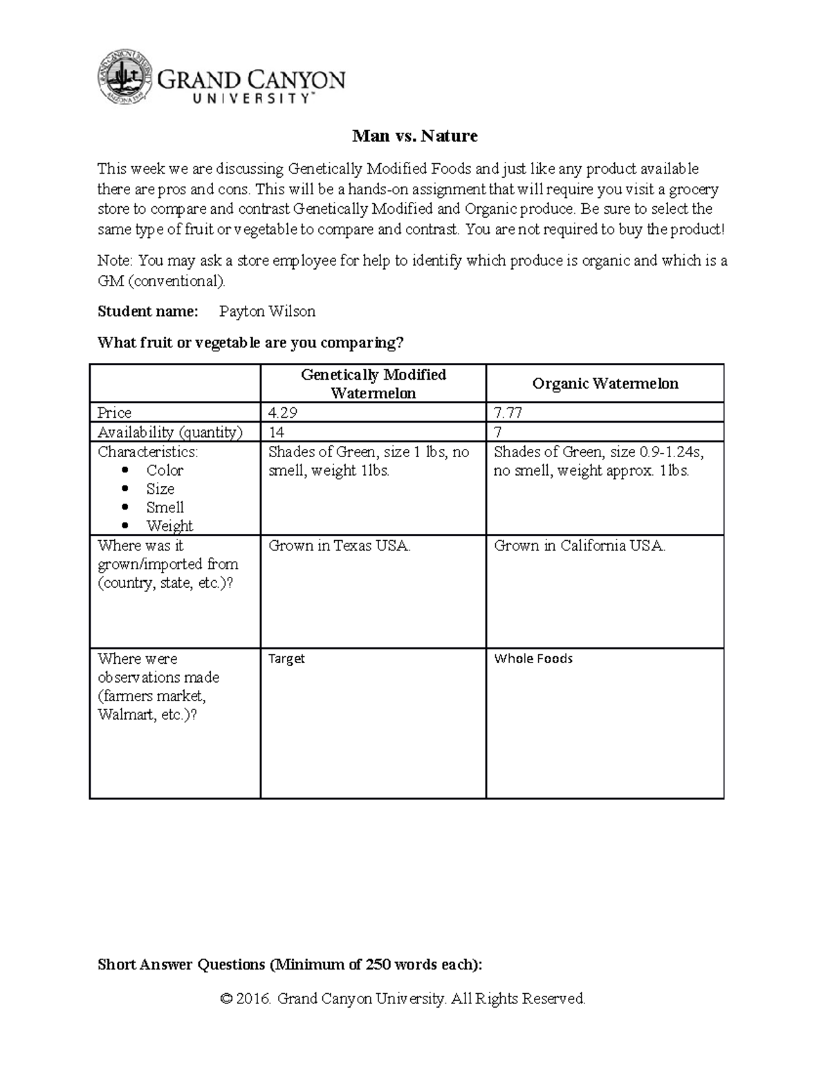 BIO 220 RS Manvs Nature Online TRAD - Man vs. Nature This week we are ...