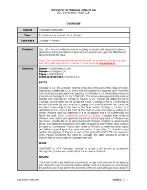 Singson v. Bank of PI - CASE DIGEST UP LAW 2025 IV-BGC Eve/ Case Name ...