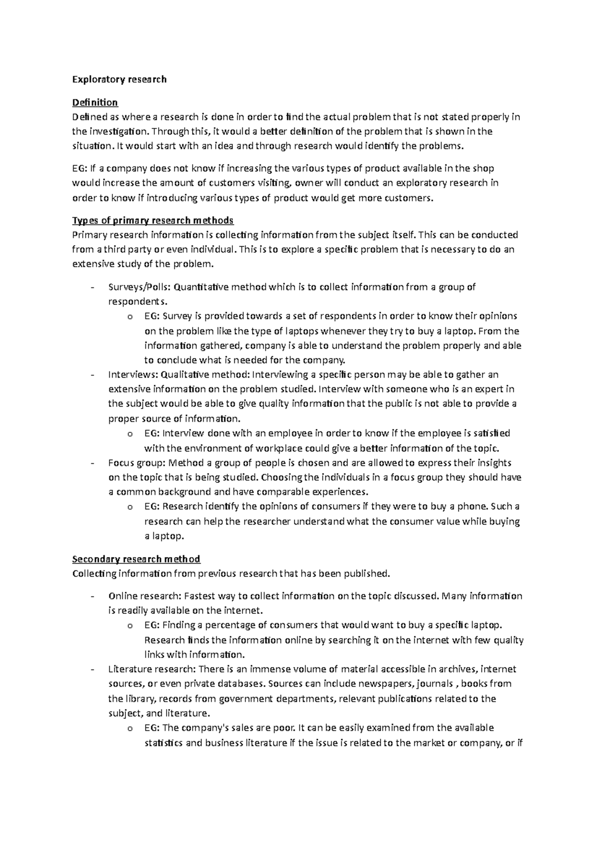 Exploratory Research Exploratory Research Definition Defined As Where