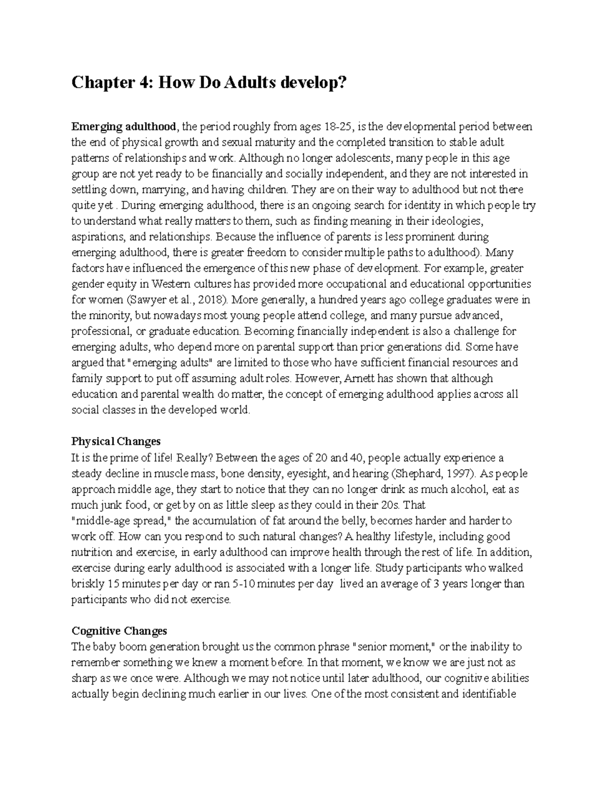 Chapter 4 How Do Adults develop - Chapter 4: How Do Adults develop ...