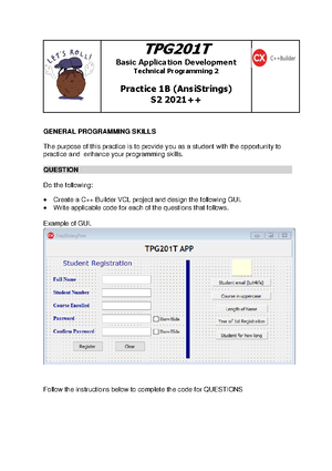 Exercise 3 PROGRAMMING EXERCISES - Copyright reserved TPG201T Basic ...