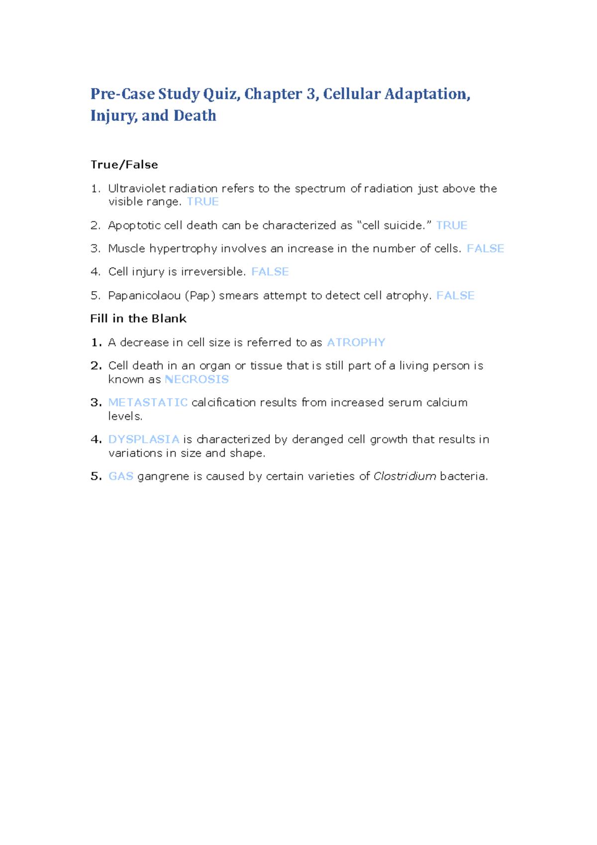 Cellular Adaptation, Injury, and Death Case Study JAN 18 - Pre-Case ...