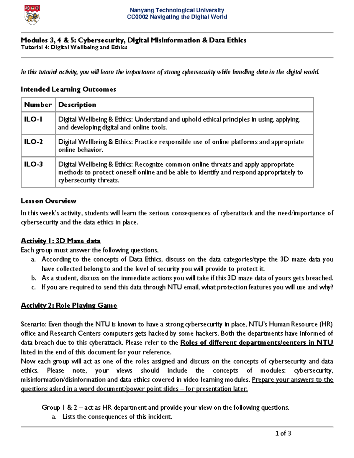 Tutorial 4 (students) - yes - Nanyang Technological University CC0002 Navigating the Digital ...