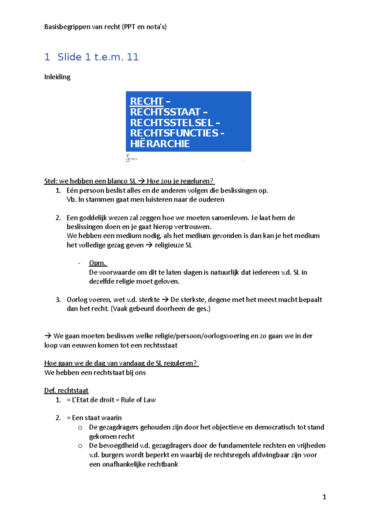 Basisbegrippen van het recht - Prof. Marc De Vos (volledig ...