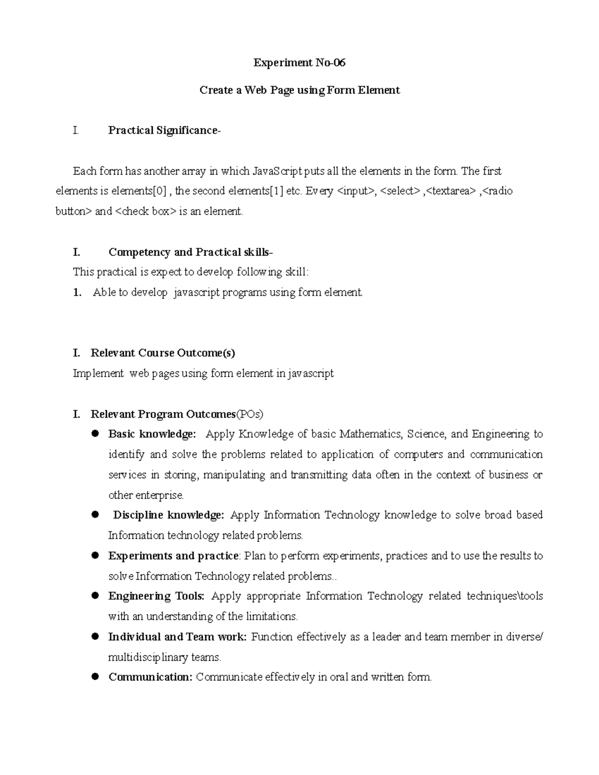 Css Exp6 Css Exp 6 Of Sharad Institute Of Technology And Polytechnic Yadrav Experiment No 2310