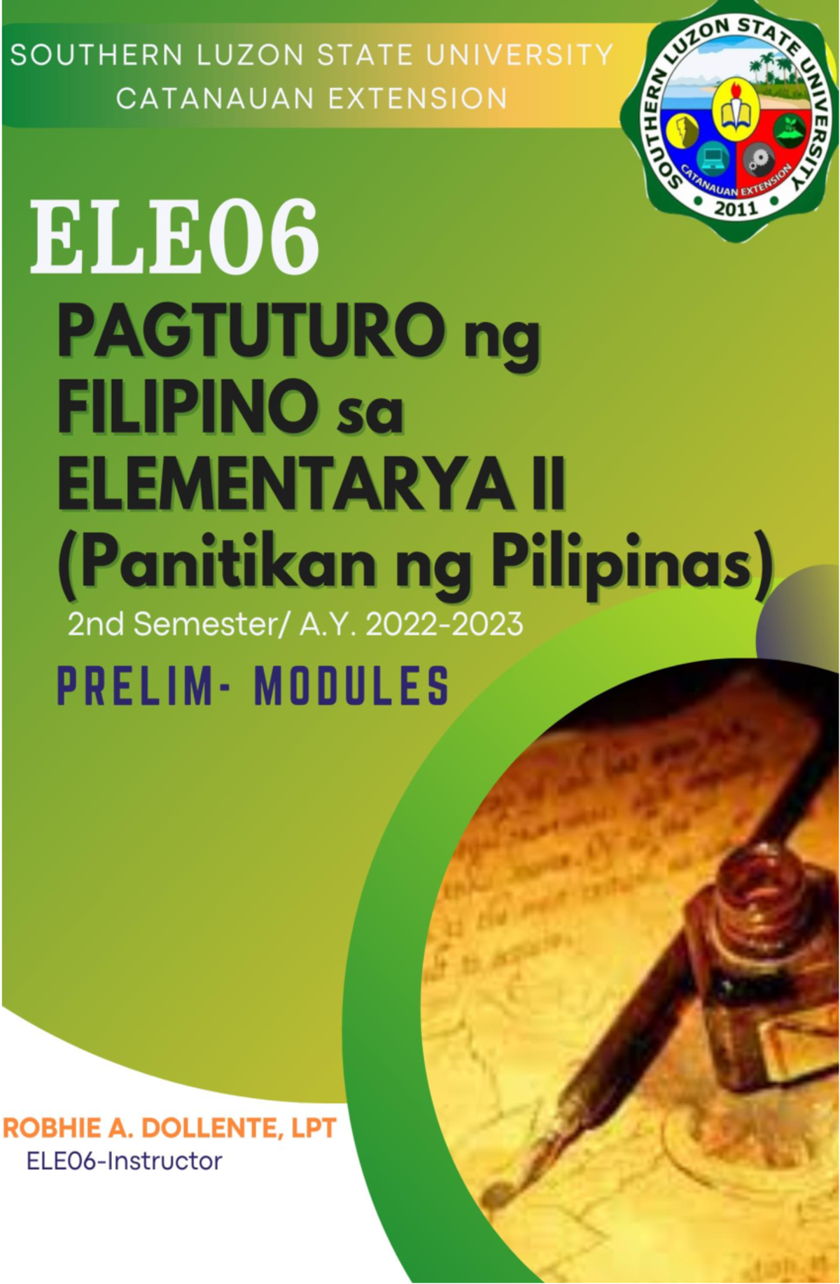 ELE06-Prelim Module - thanks - PANIMULA Daantaon man ang lumipas, buhay ...