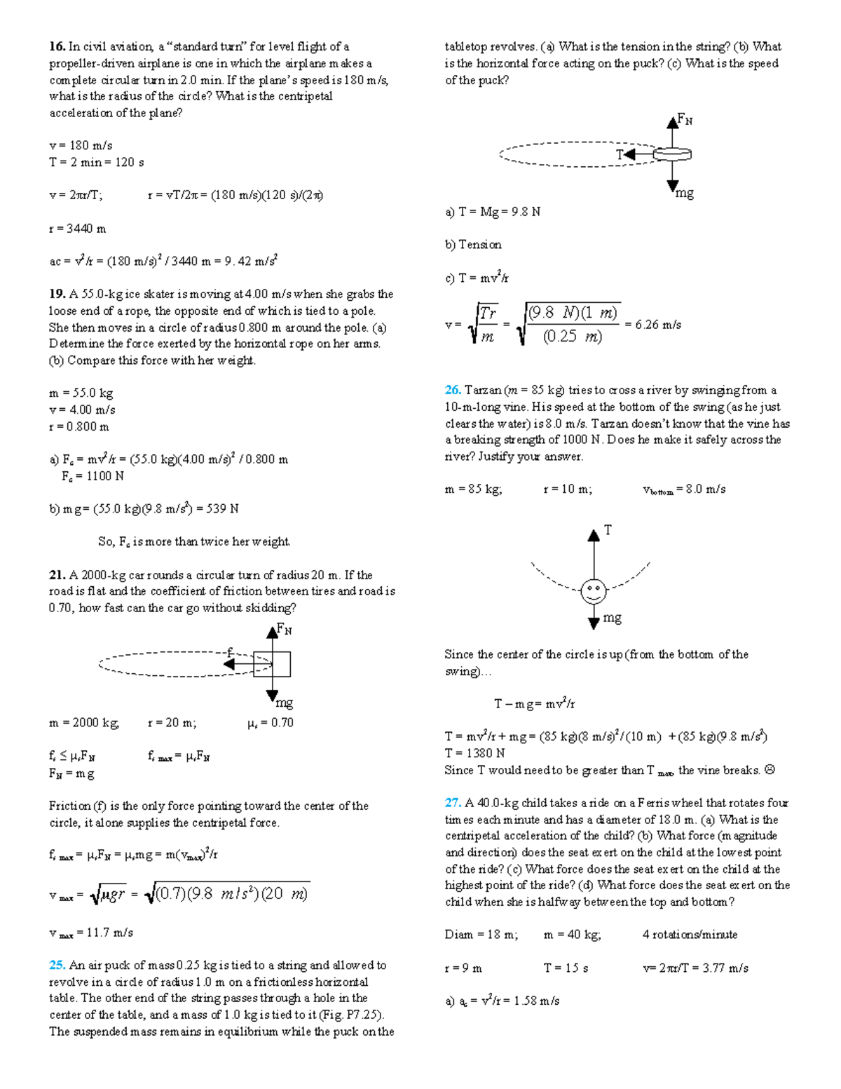 Circularmotionproblemssolutions - 16. In civil aviation, a “standard turn” for level flight of a ...