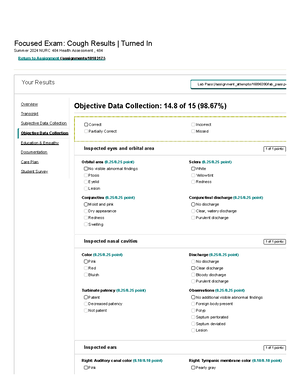 484 Focused Exam Pain Objective data - Focused Exam: Pain Results ...