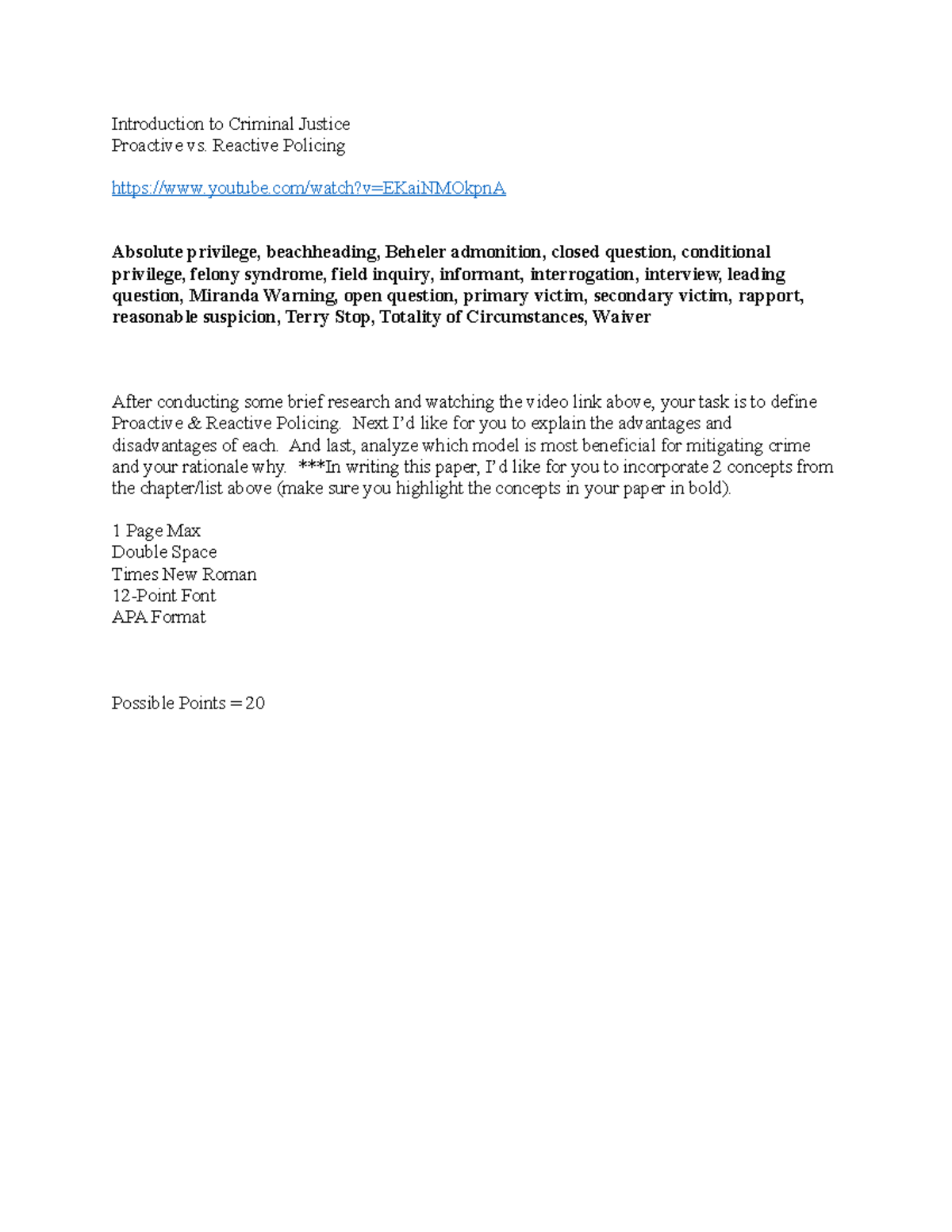 Proactive vs. Reactive Policing - Introduction to Criminal Justice ...