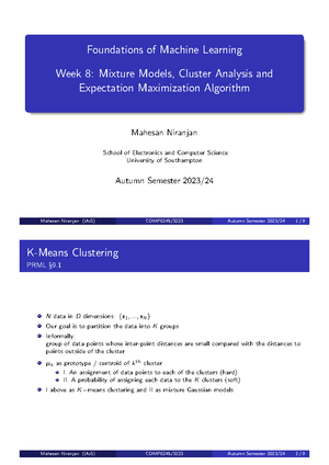 L10 Estimation ML Bayes slides - COMP6245/3223 Foundations of Machine ...