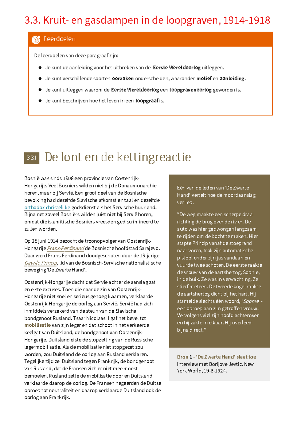 Tijd voor Geschiedenis 3.3. Kruit- en gasdampen in de loopgraven, 1914 ...