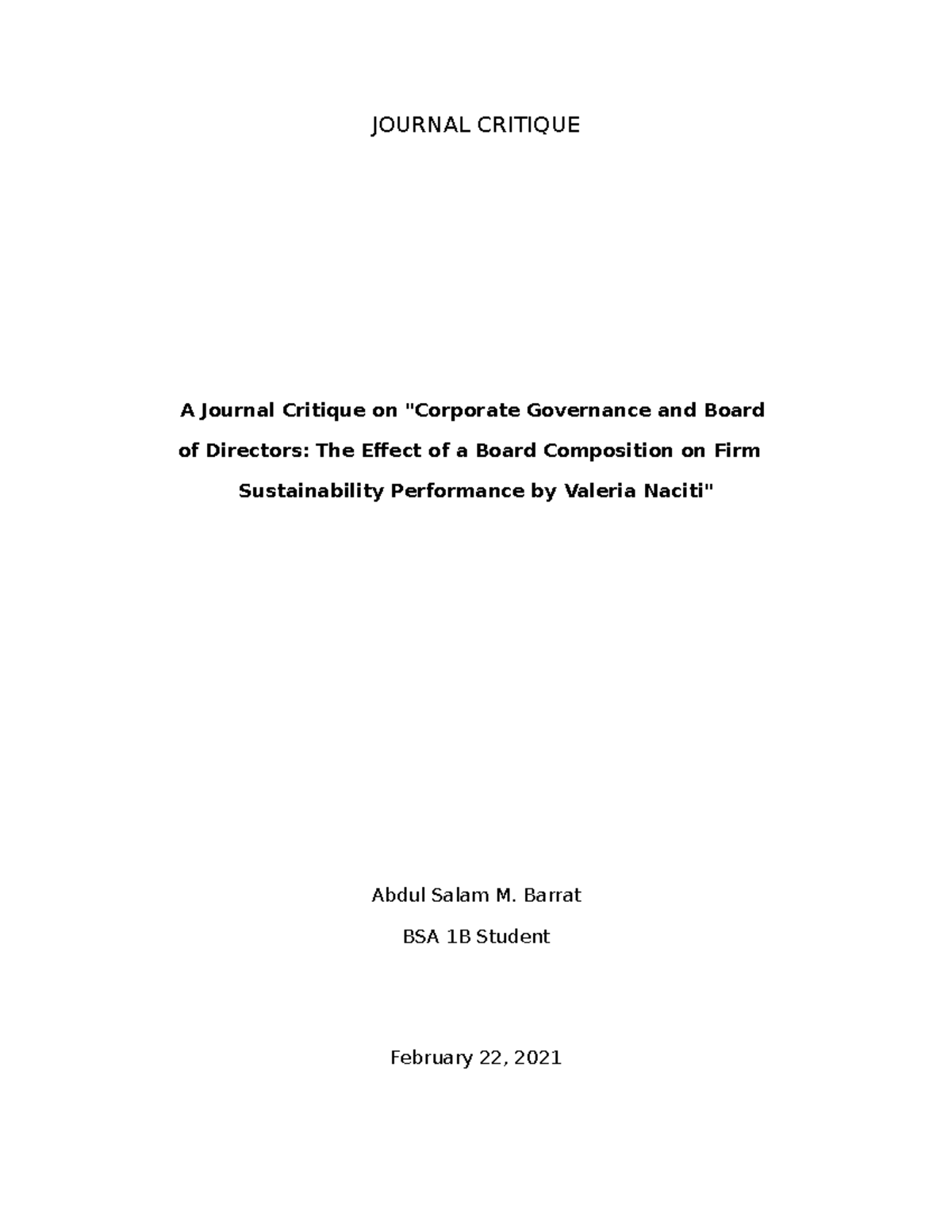 Barrat-Journal-Critique (First Trinal) - JOURNAL CRITIQUE A Journal ...