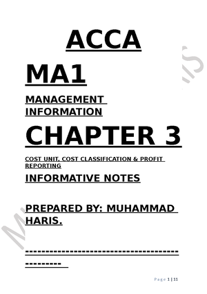 MA1 Mock Exam 1 - MCQS - MA1:Management Information: Mock Exam ...