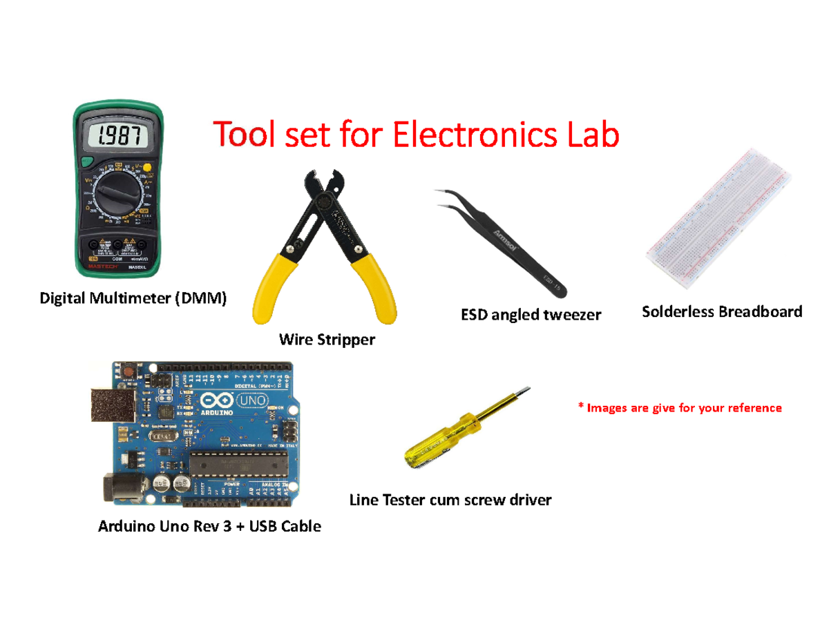 Tool set for Electronics Lab - Analog Electronincs - Studocu