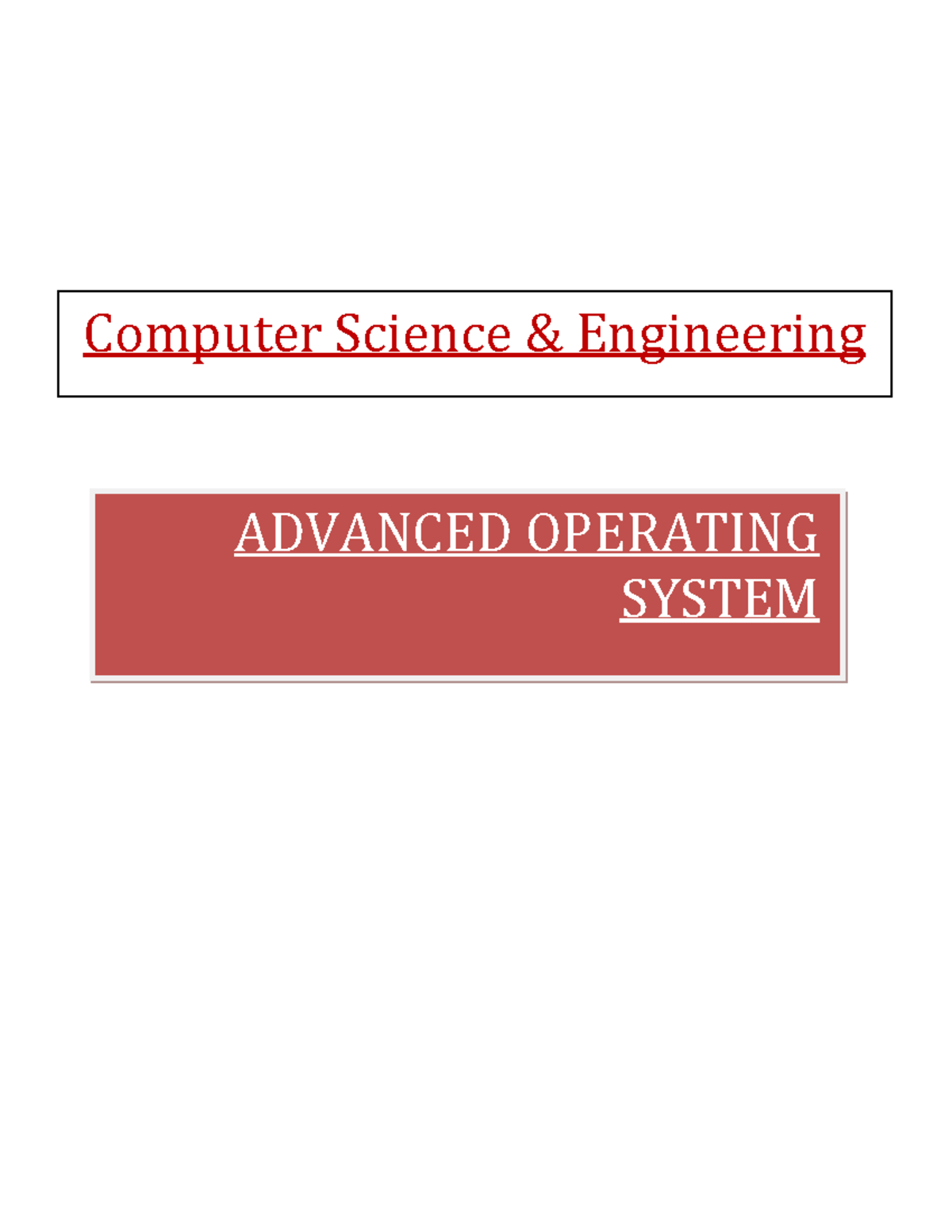Lab manual Advanced Operating System 28112016 rs - Computer Science & Engineering ADVANCED - Studocu
