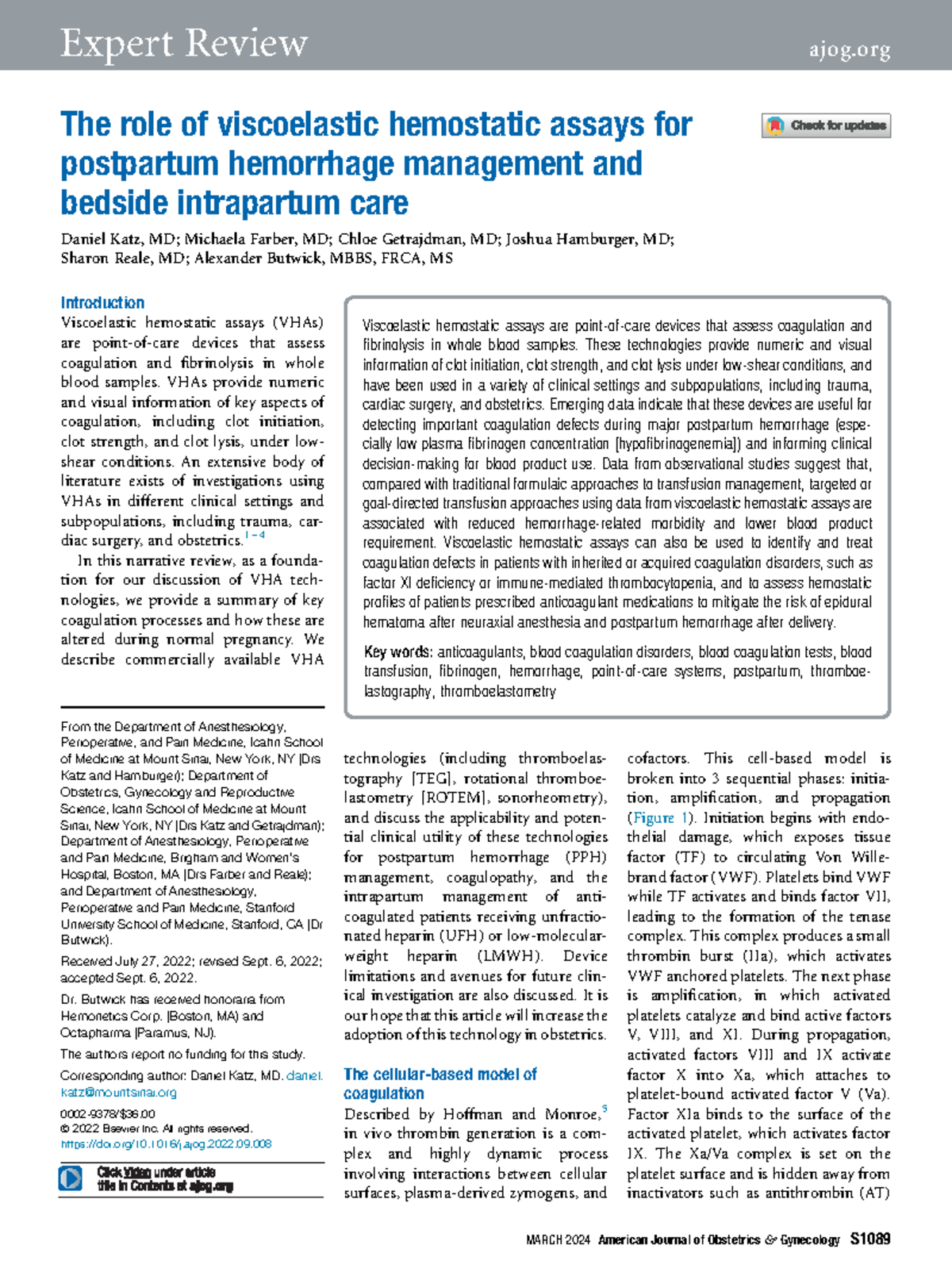 ROTEM y TEG pruebas viscoelasticas - The role of viscoelastic hemostatic assays for postpartum ...