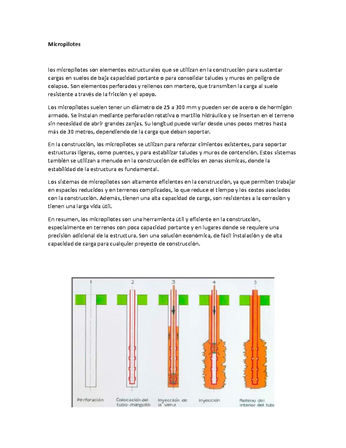Trabajo Micropilotes para fundaciones - Micropilotes los micropilotes ...