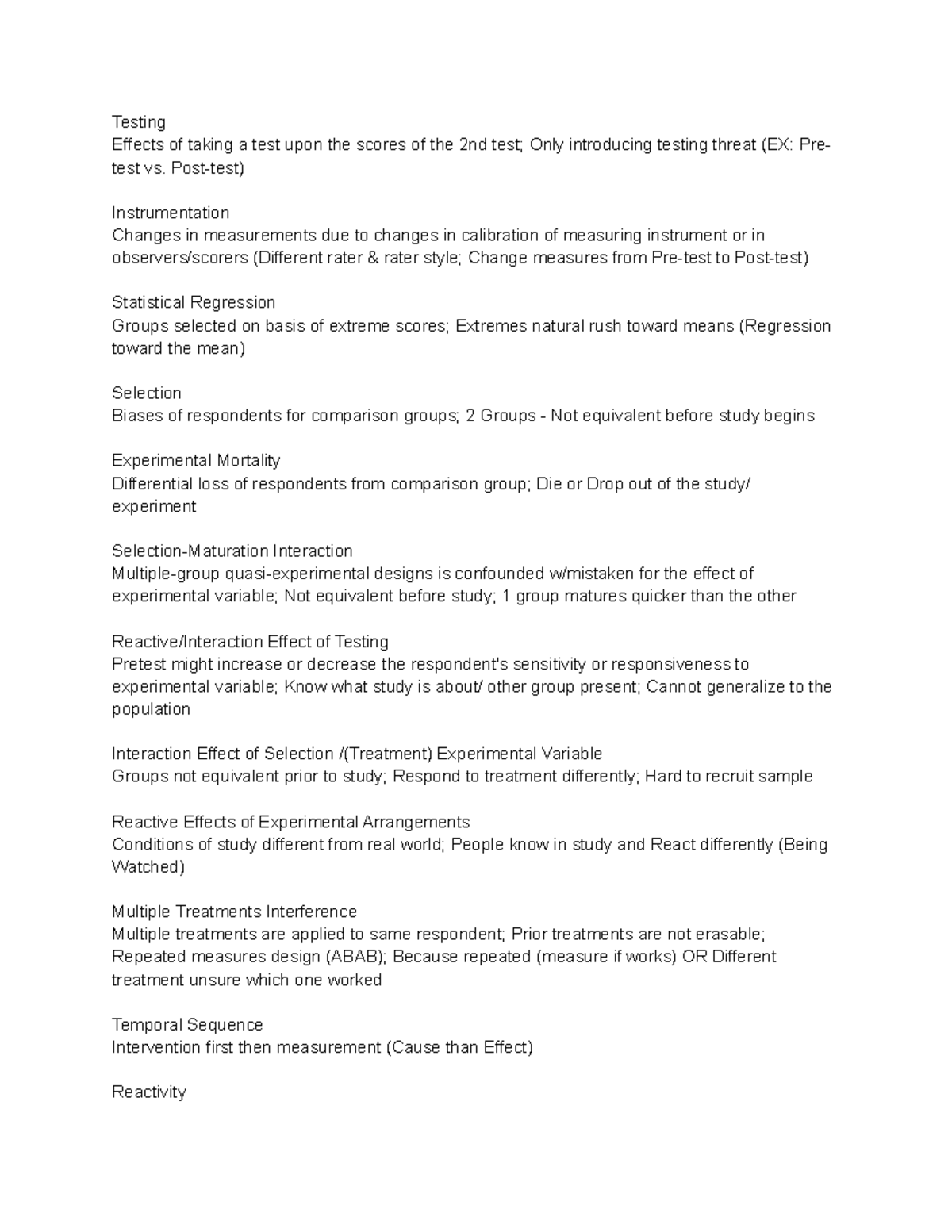 S8 - intro to prob and math - Testing Effects of taking a test upon the ...