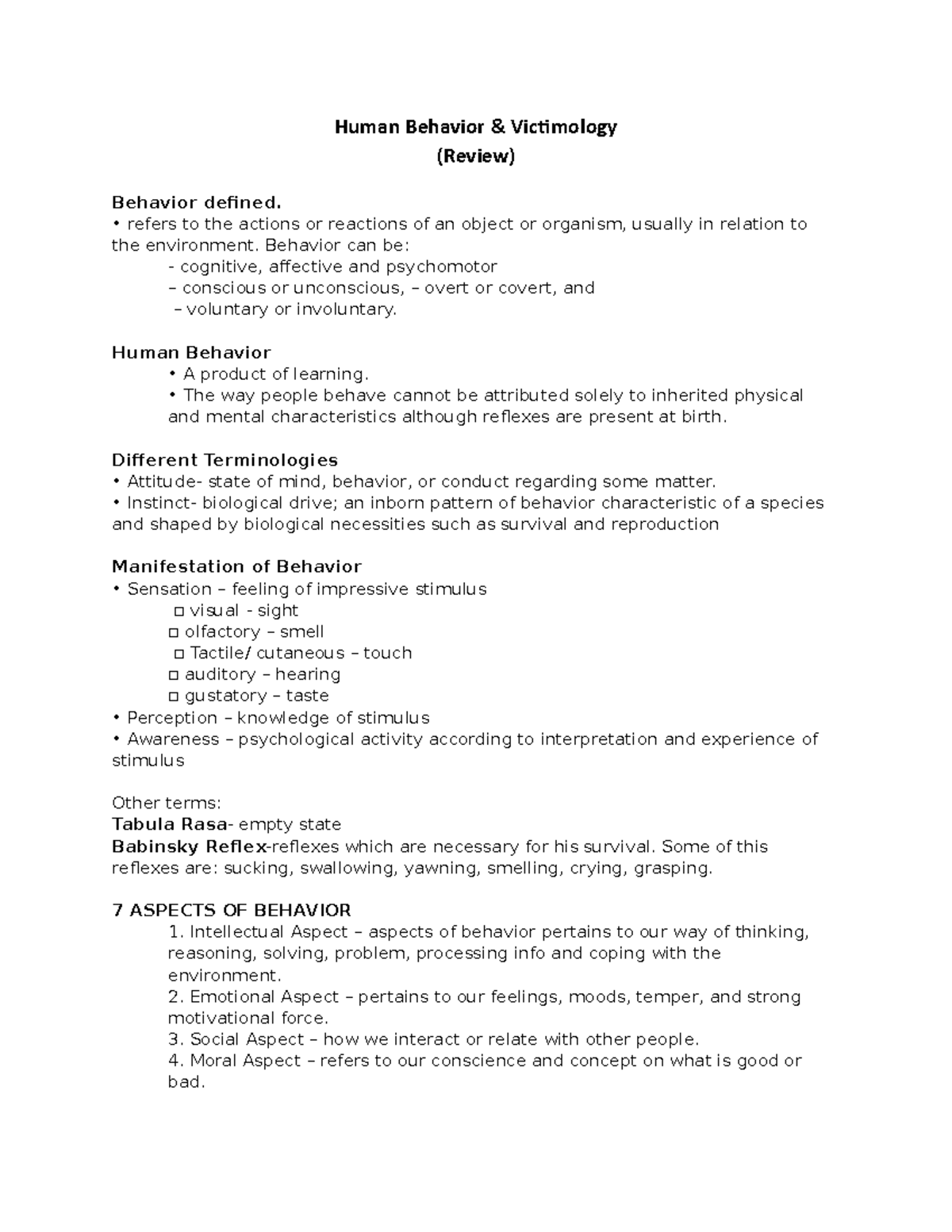 Human-Behavior - no its not - Human Behavior & Victimology (Review ...