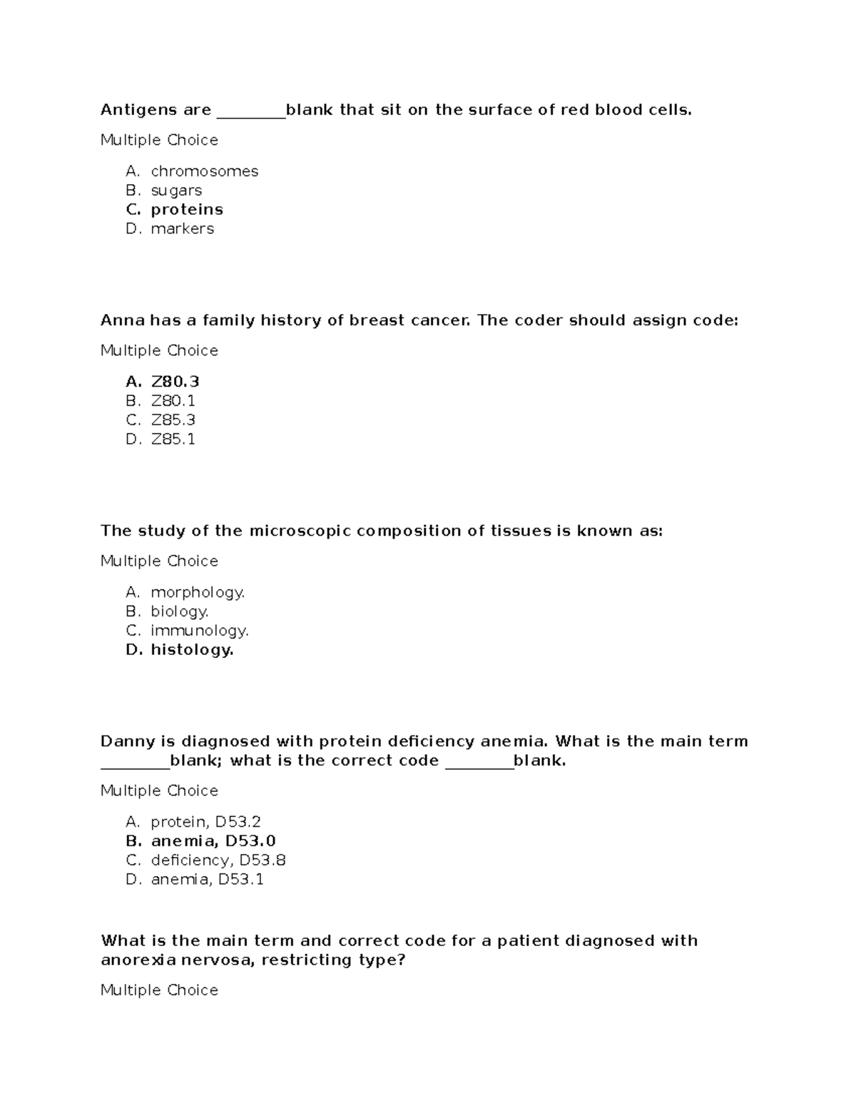 Unit 4 Lab Quiz - Some Questions and answers - Antigens are ...