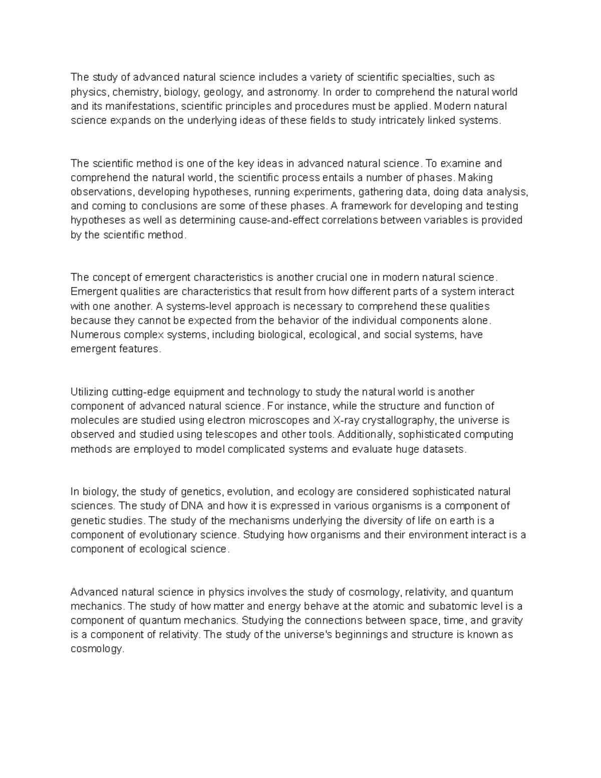 Notes on Advanced Natural Science - The study of advanced natural ...