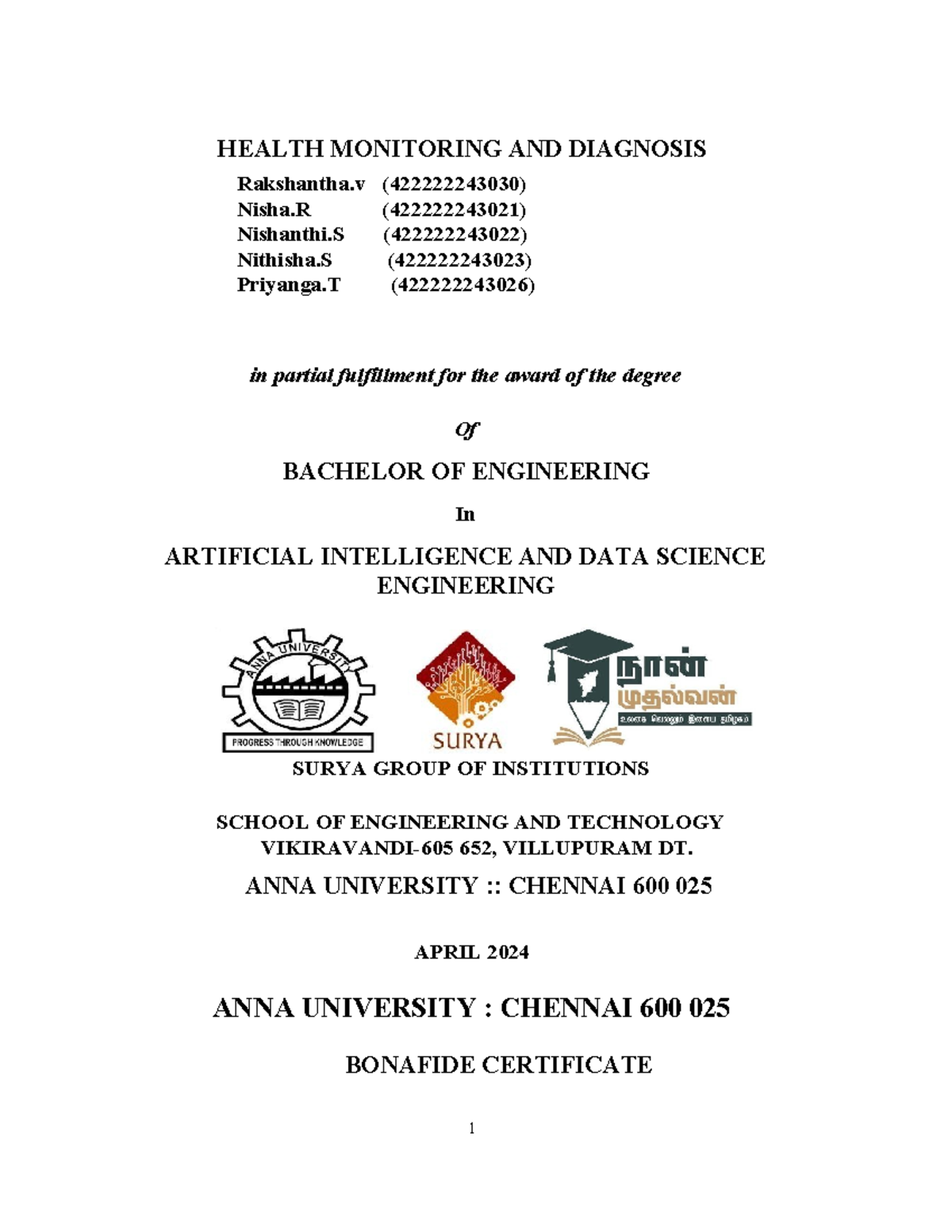 NM - operation notes - HEALTH MONITORING AND DIAGNOSIS in partial ...