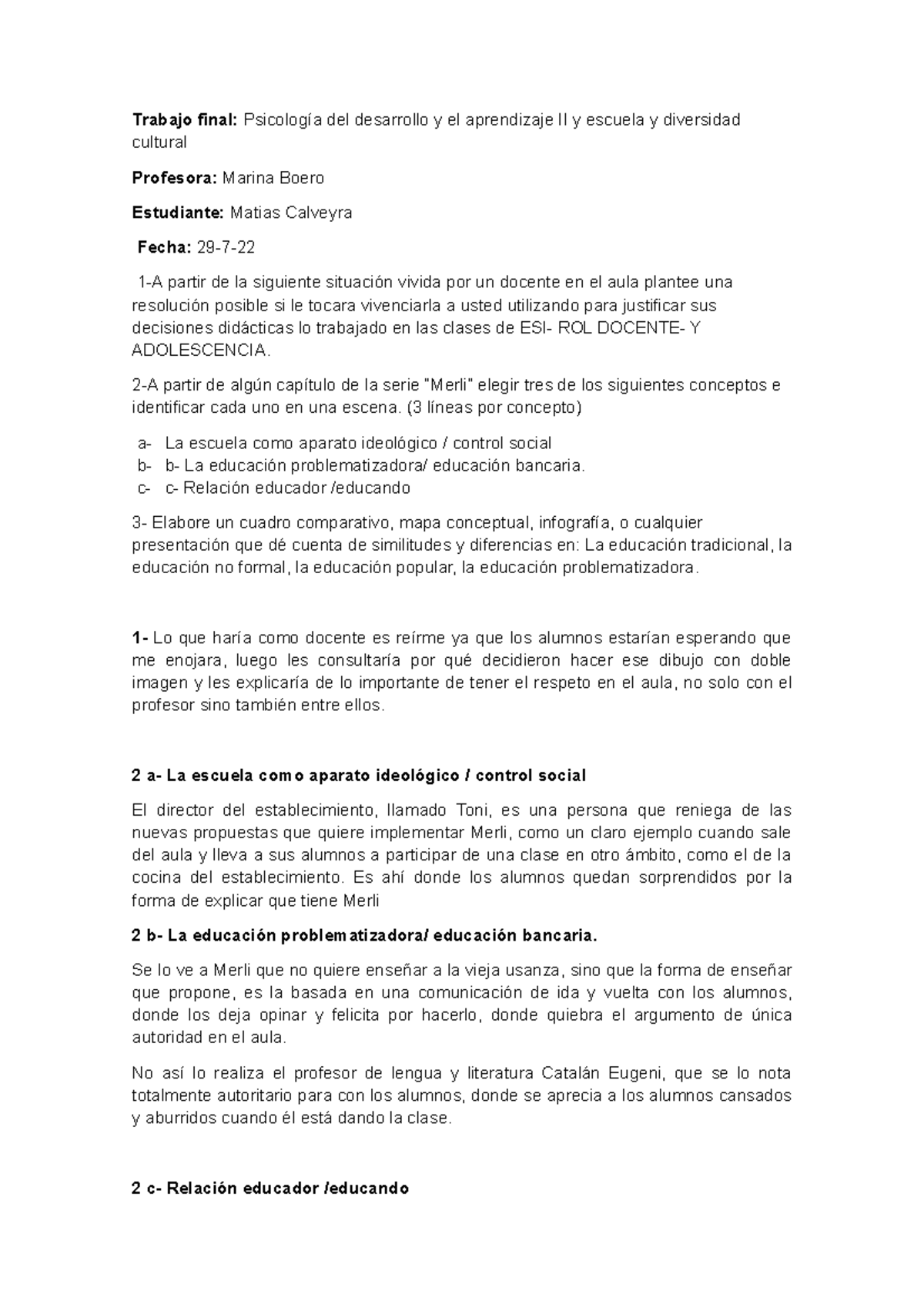 Matias Calveyra Final Psicología del desarrollo y el aprendizaje II y escuela y diversidad ...