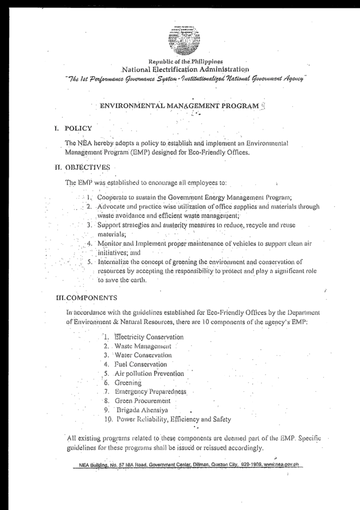 Environmental-Management-Program - Republic of the Philippines National ...
