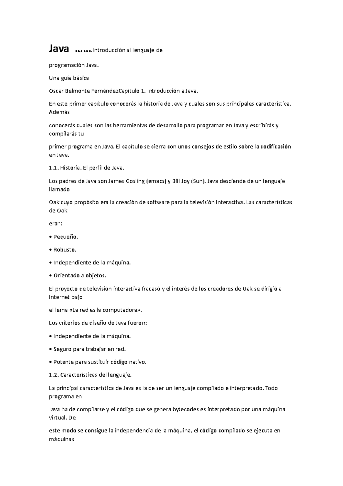 Java resumen - Hhh - Java ......ón al lenguaje de programación Java ...