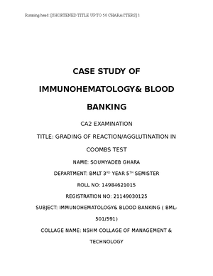 Blood Bank Case Study 52 - Advanced Blood Bank Case Studies # Patient 1 ...
