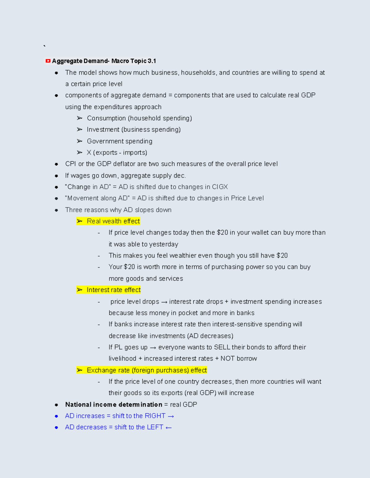 Ch 3 Econ National income and price determination - ` Aggregate Demand ...
