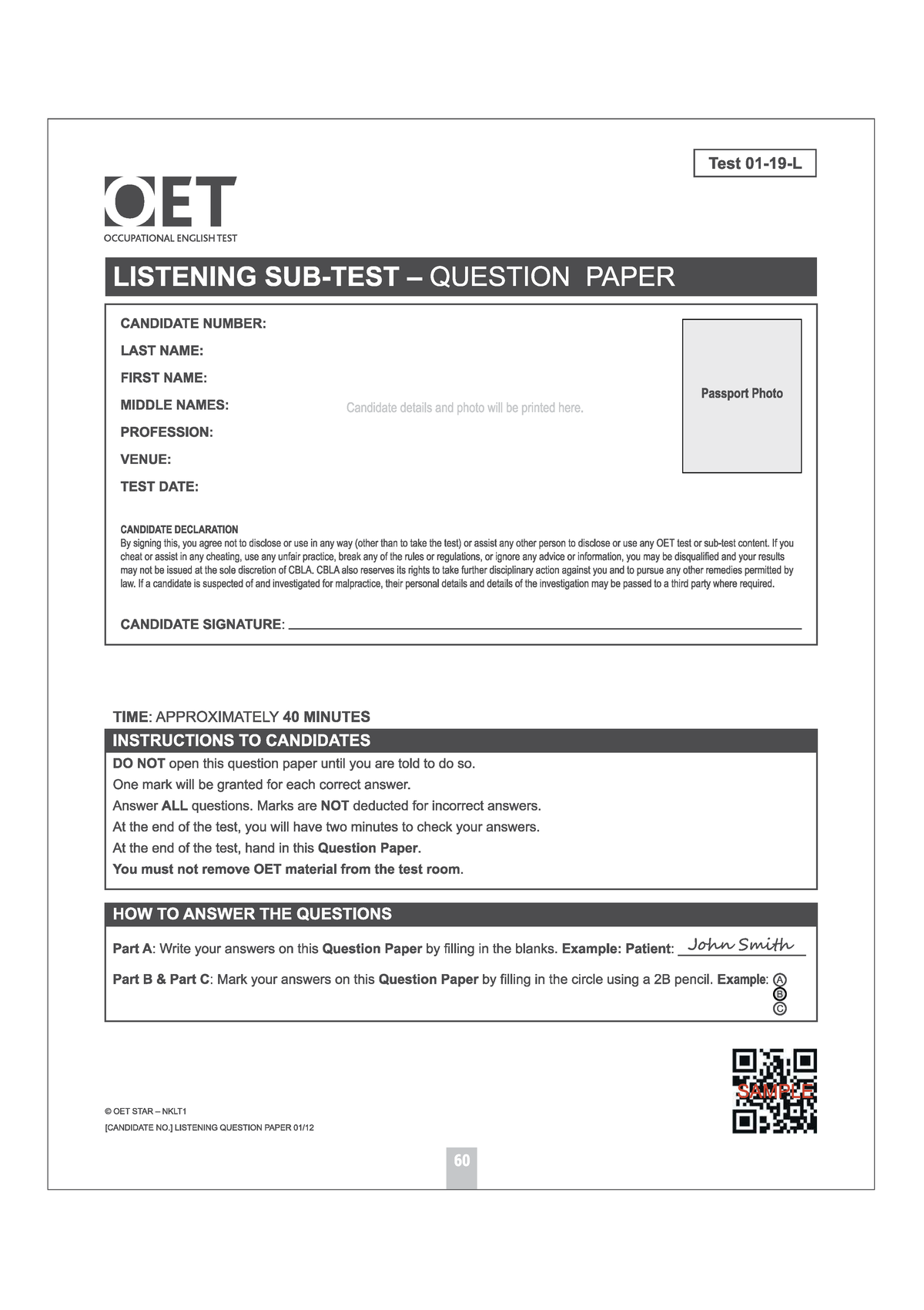 Jason Riley question - Sample listening practice material for OET - OET Listening - Studocu