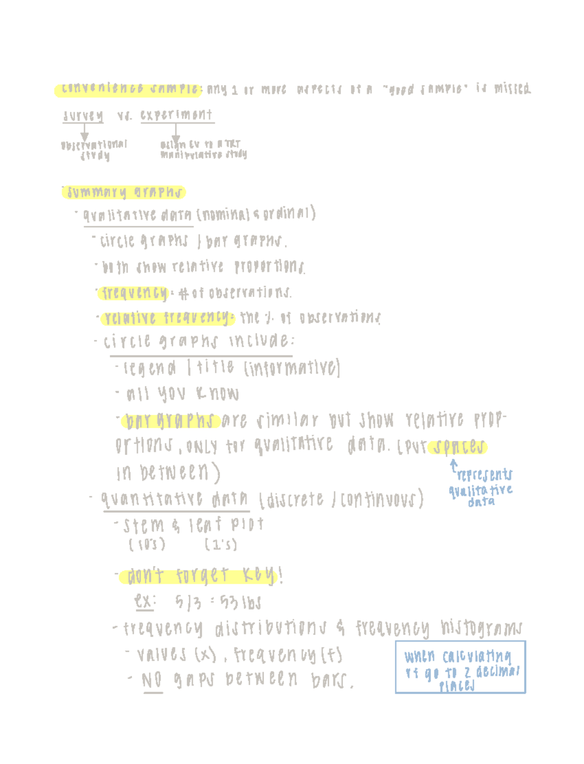 Module 2 Notes - convenience sample any 1 or more aspectsof a ...