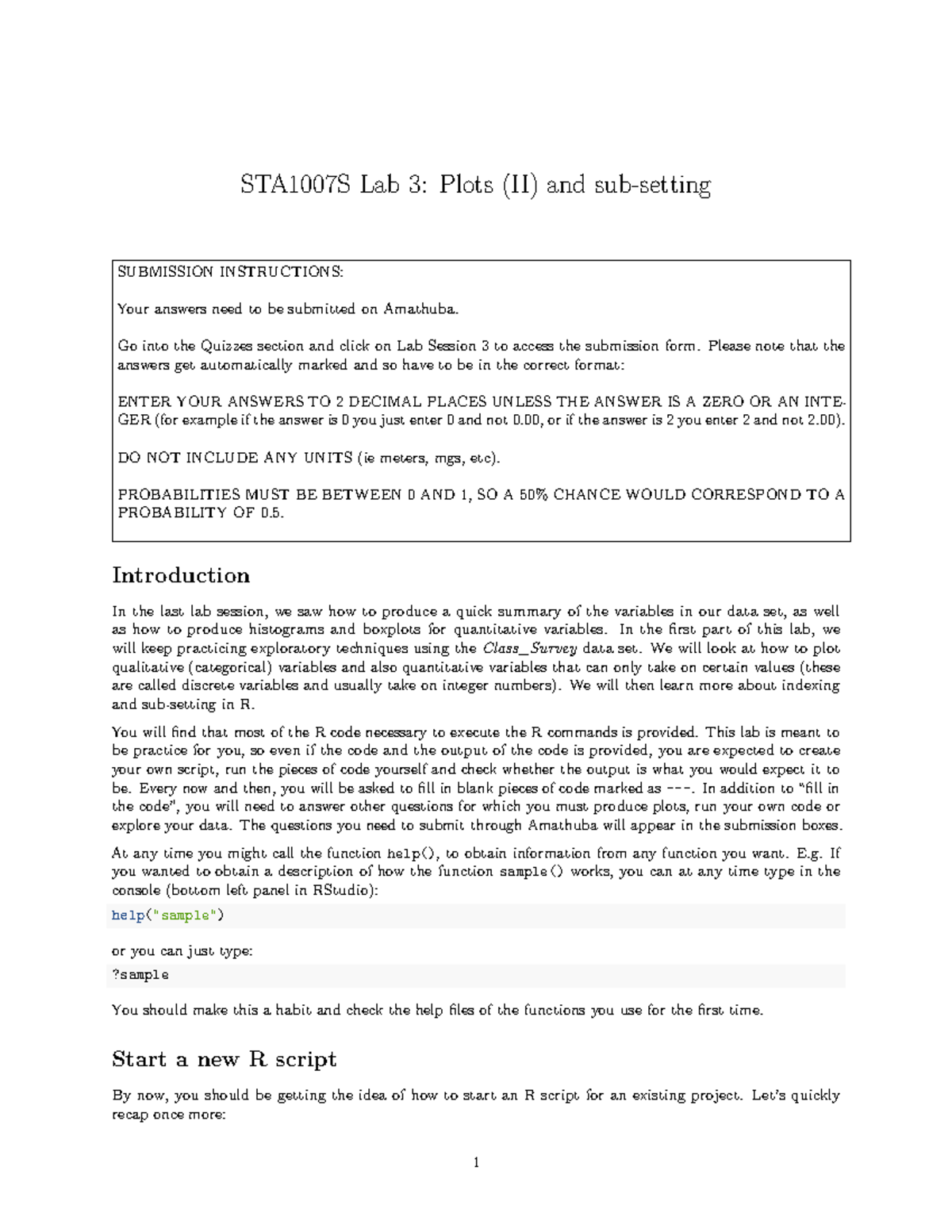 Lab 3 - Lab 3 assignment - STA1007S Lab 3: Plots (II) and sub-setting SUBMISSION INSTRUCTIONS ...
