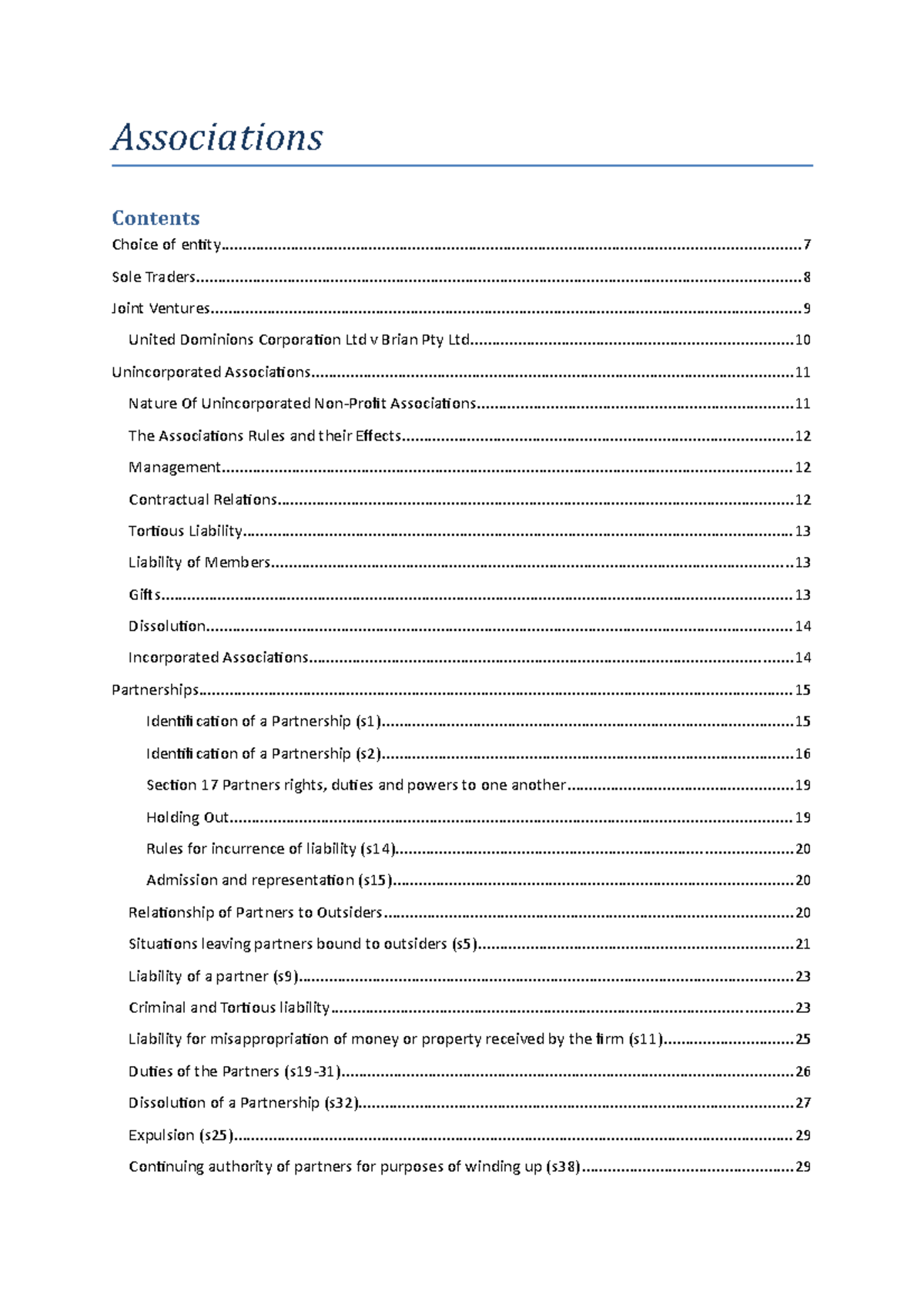LOA Notes - detailed - Associations Choice of - Studocu