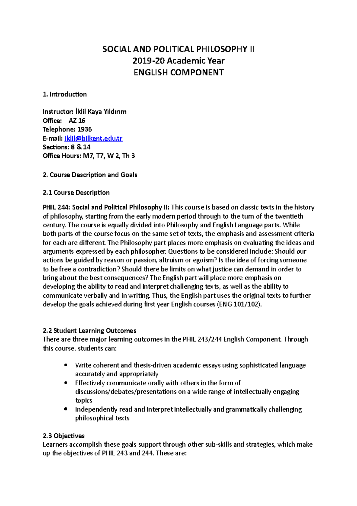 PHIL 244 Spring 2020 Syllabus - SOCIAL AND POLITICAL PHILOSOPHY II 2019 ...