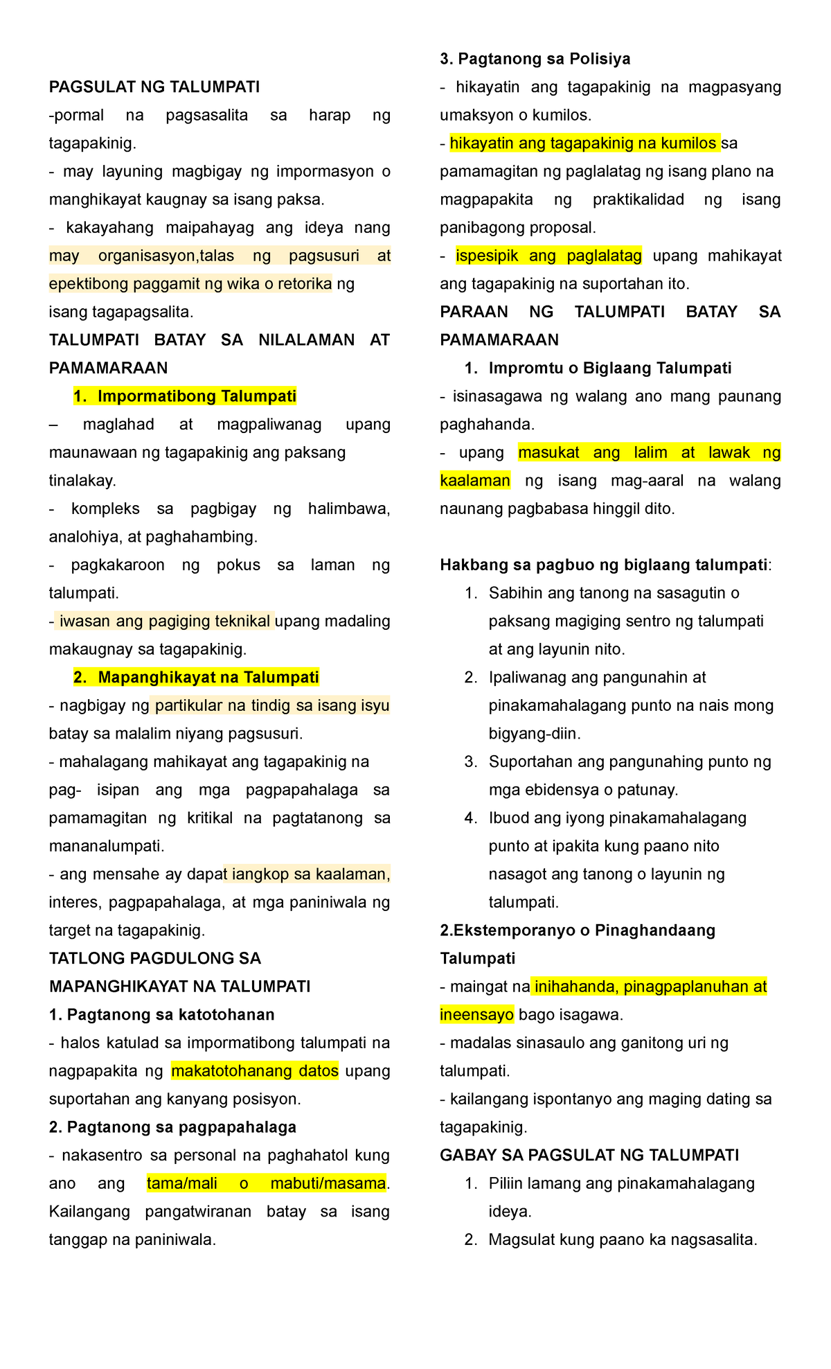 Rebyu-Bionote Notes - Includes Talumpati, Bionote, Rebyu atbp ...
