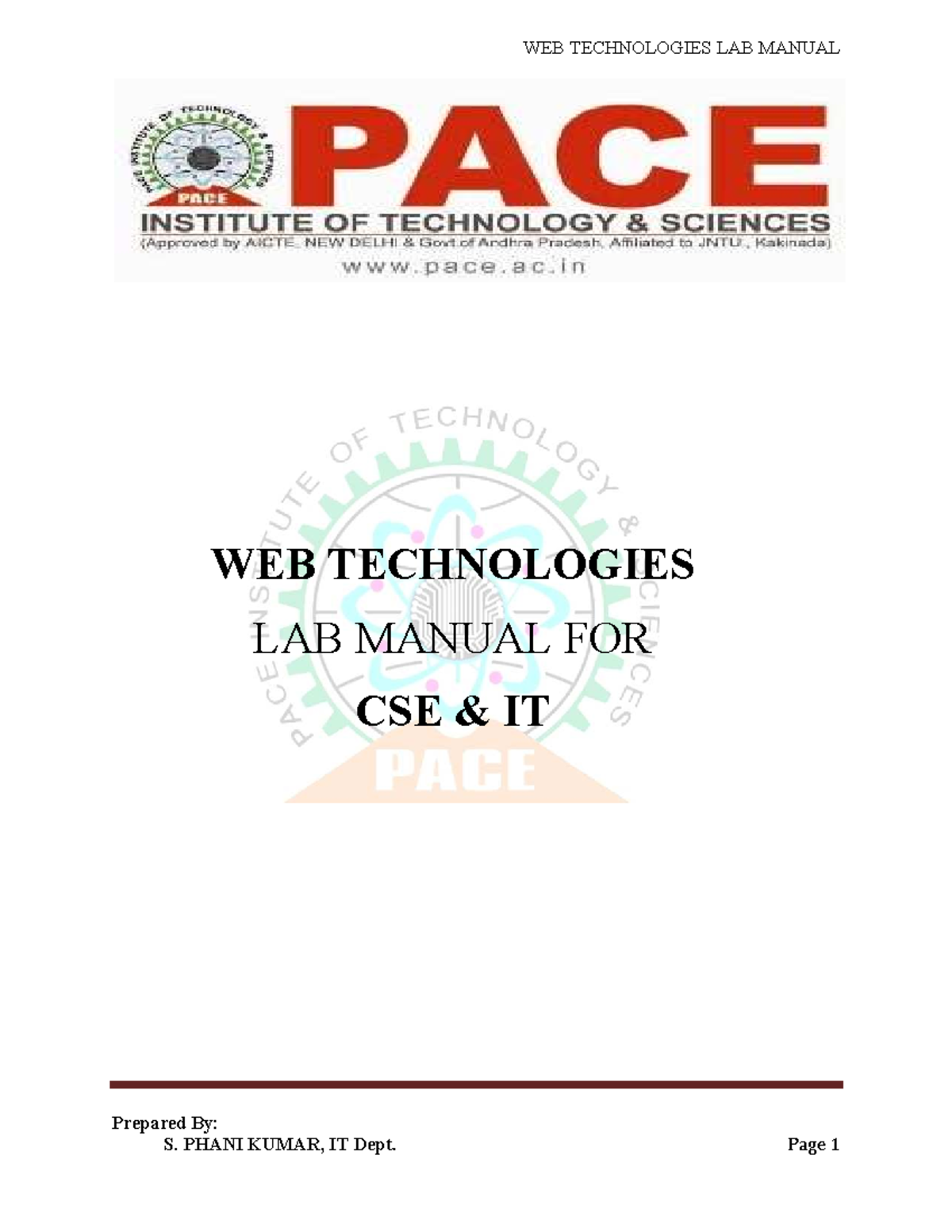 Web Technologies Notes Including Htmlxmljavascriptadvanced Java Prepared By Web
