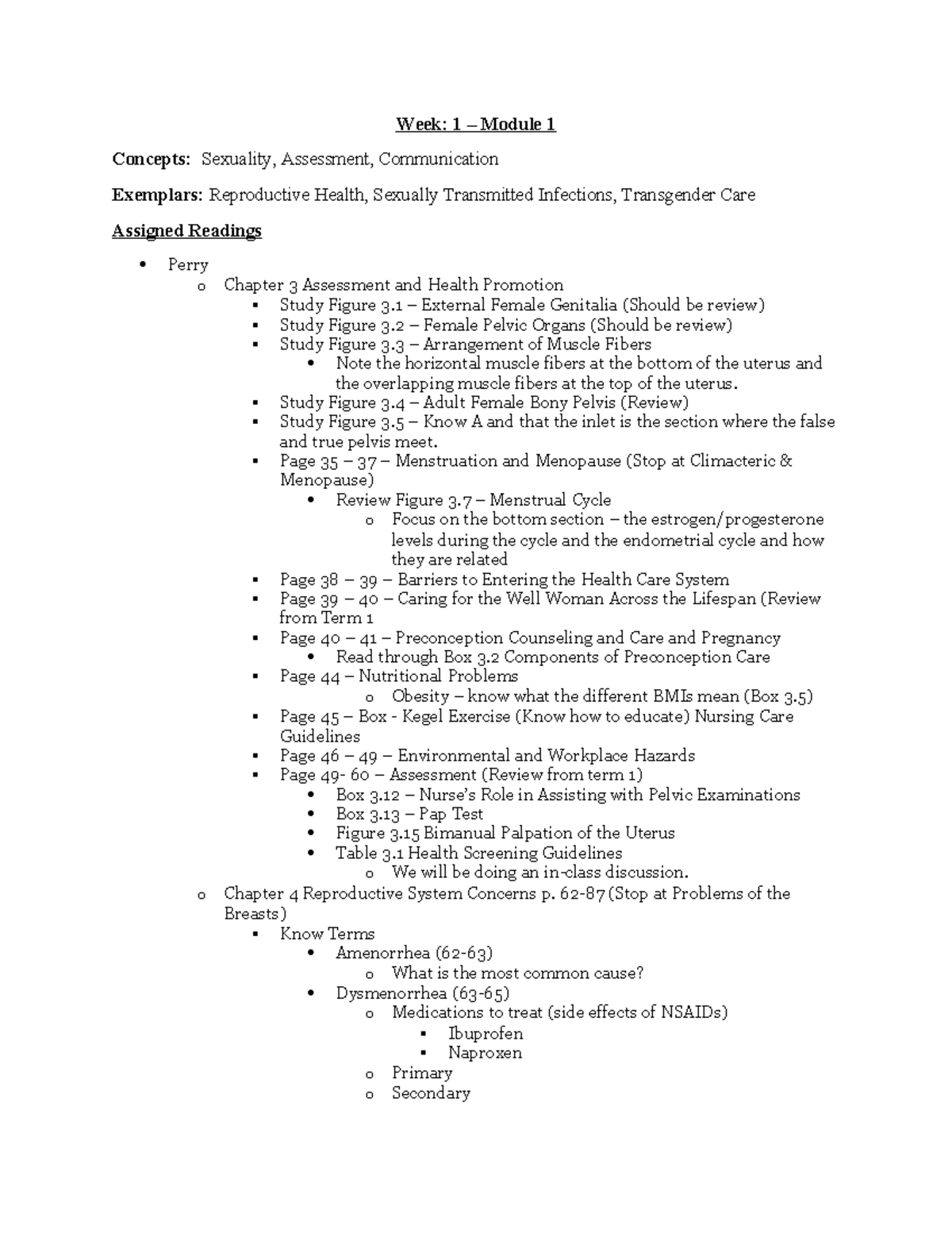 Guided Readings Module 1 - Week: 1 – Module 1 Concepts: Sexuality ...