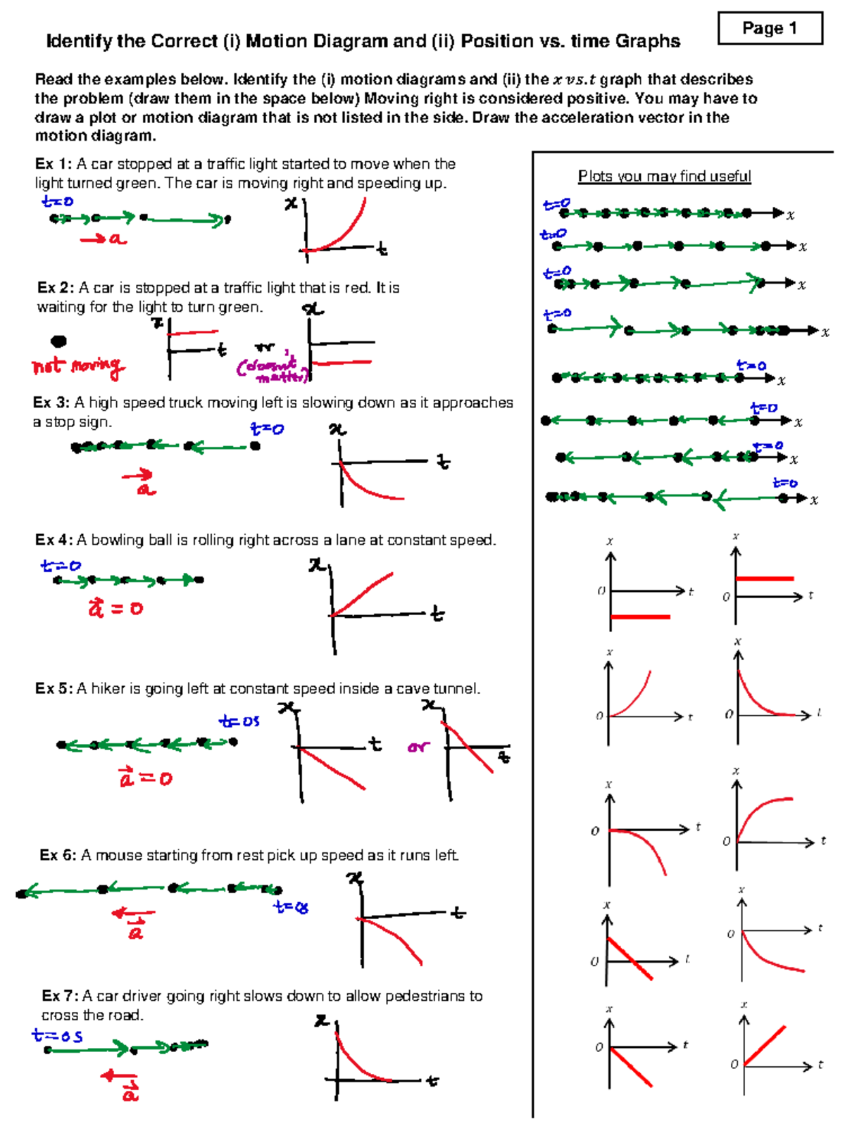 1D x v t Motion Skill Sp20 Solution - Ex 3: A high speed truck moving ...