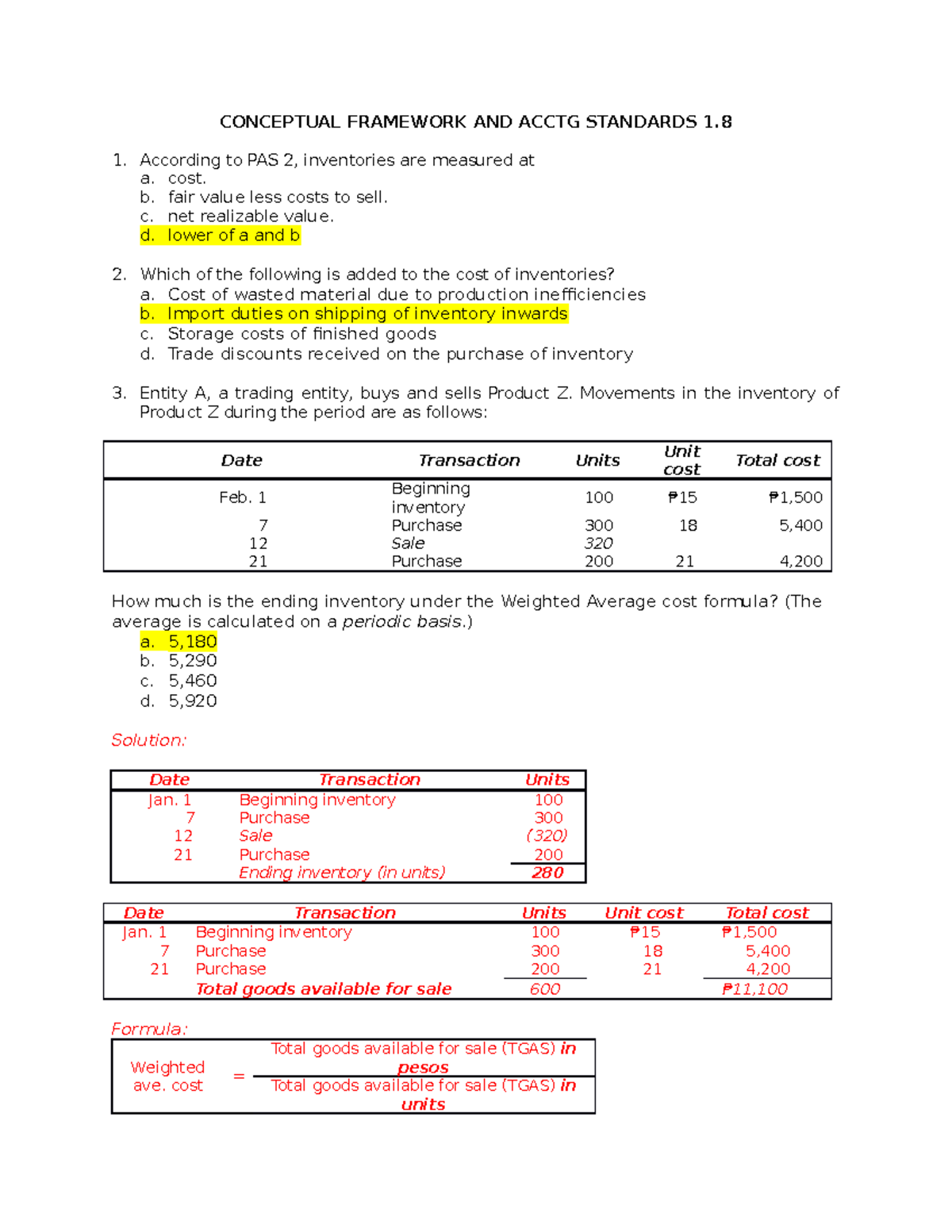 Conceptual Framework AND Acctg Standards 1.8 - CONCEPTUAL FRAMEWORK AND ...