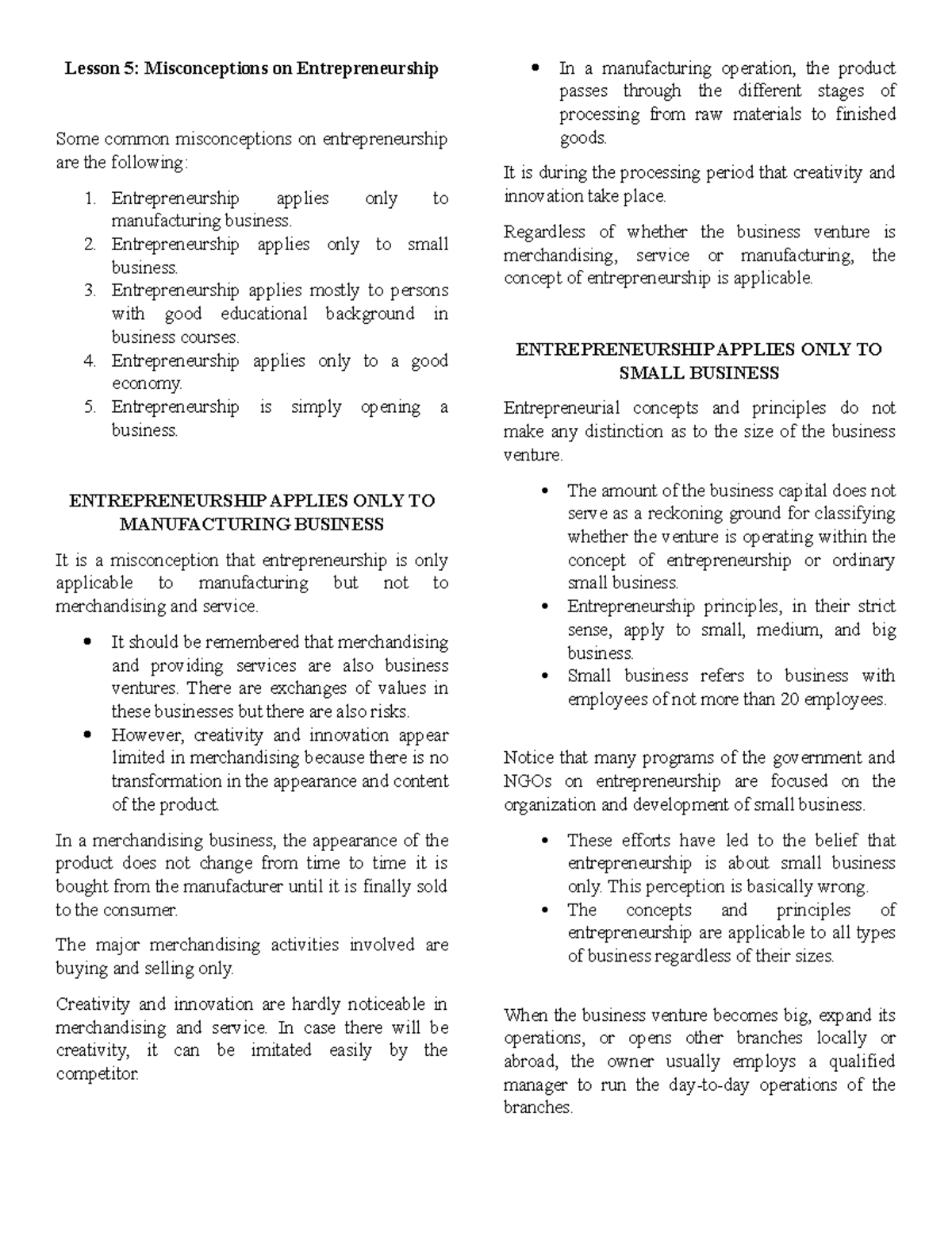 Entrep Reviewer - This will guide you through your study - Lesson 5 ...