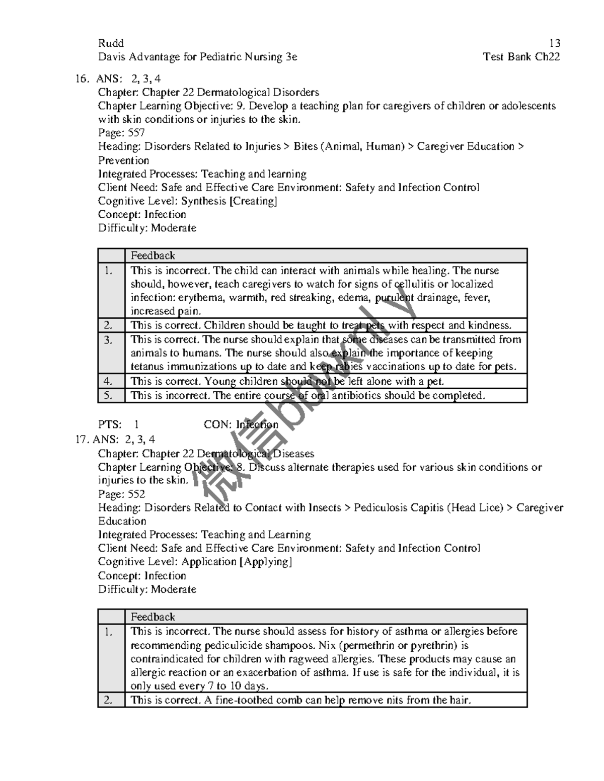 Test bank pediatric nursing critical components of nursing care 3rd ...