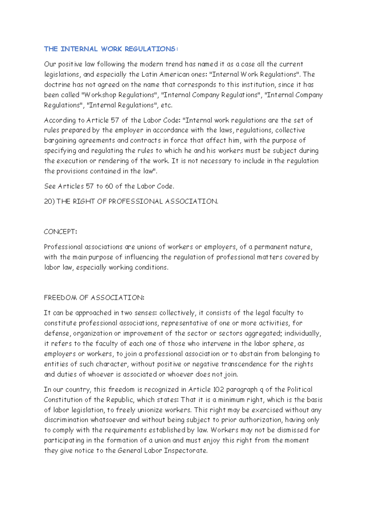 THE Internal WORK Regulations 2 - THE INTERNAL WORK REGULATIONS: Our ...