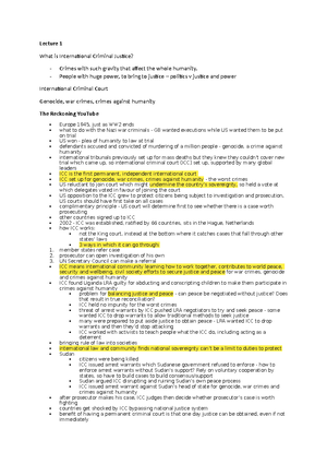 Hybrid Courts Lecture 3 Reading - Tutorial 2 QUESTIONS AND ISSUES As a result of your ...