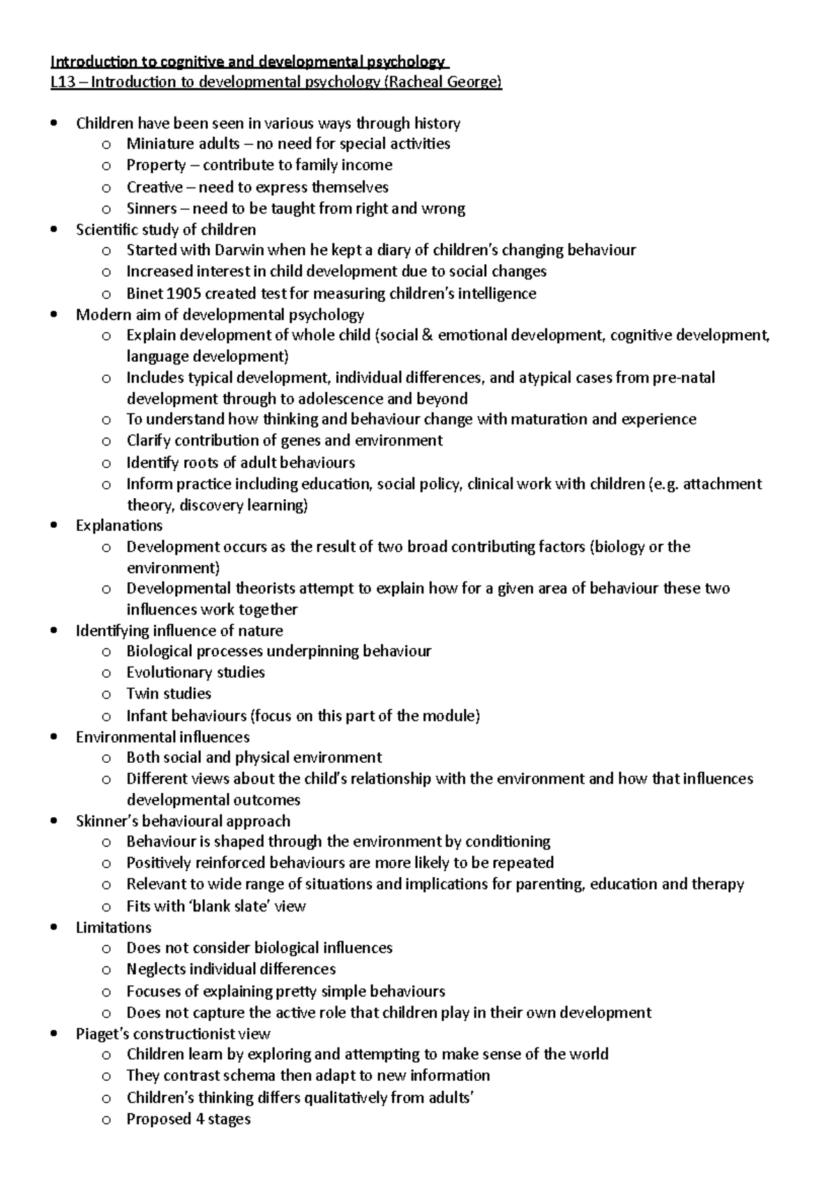 L12 - Introduction to Developmental Psychology - Introduction to ...